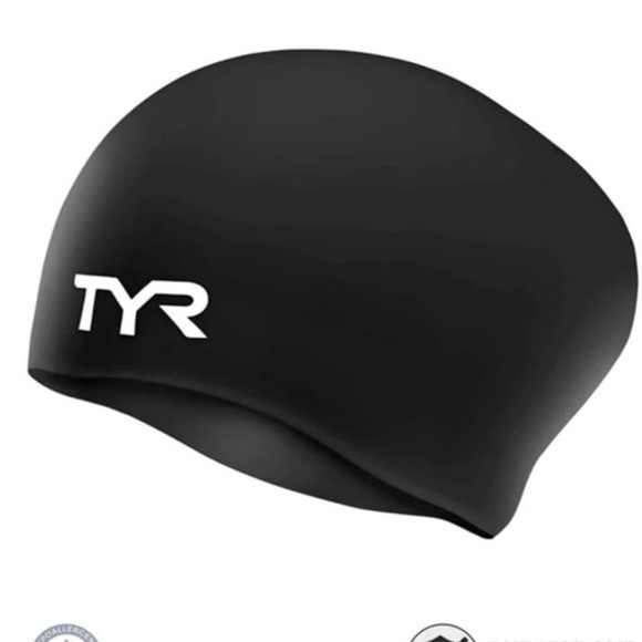 TYR | Swim | New Tyr Swim Cap For Long Hair In Black Still In The Box ...